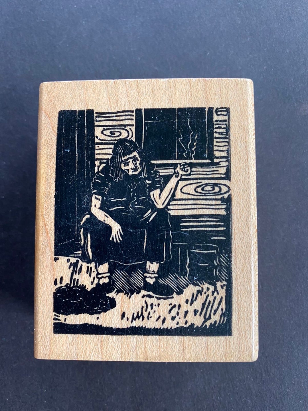Unusual Artsy Sitting Man Stamp by Cedar Creek Stamp Company - Etsy