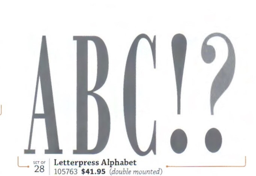 Letterpress Alphabet Stampin up Stamp Set of 28 Stamps for Card Making ...