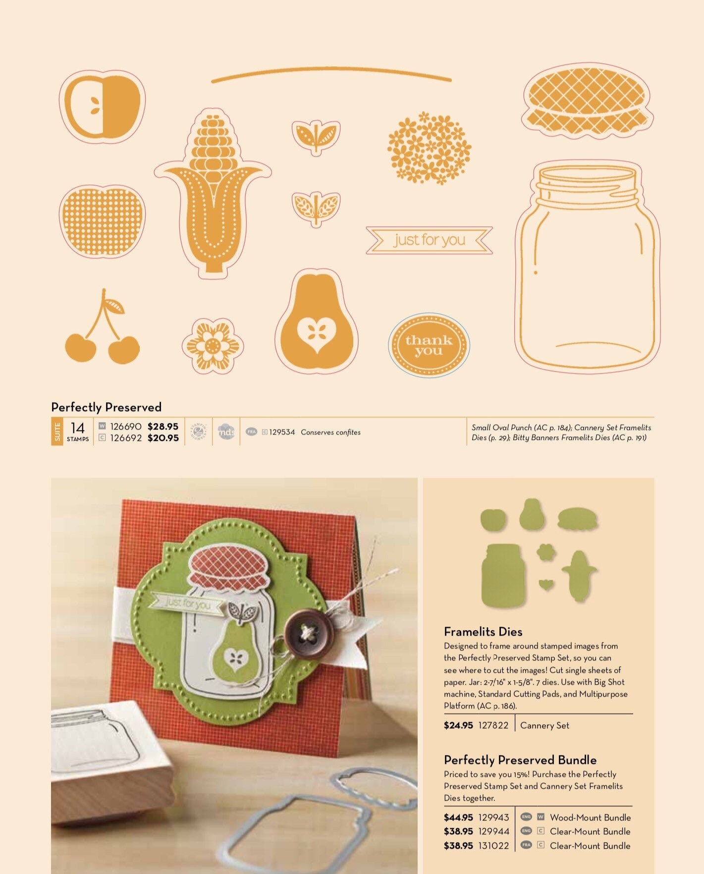 Perfectly Preserved, Stampin' up Stamp Set With Framelits, Gently Used ...