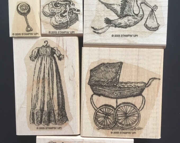 Buggies and Booties Stampin up Stamp Set, Victorian, Baby Shower, Stork ...