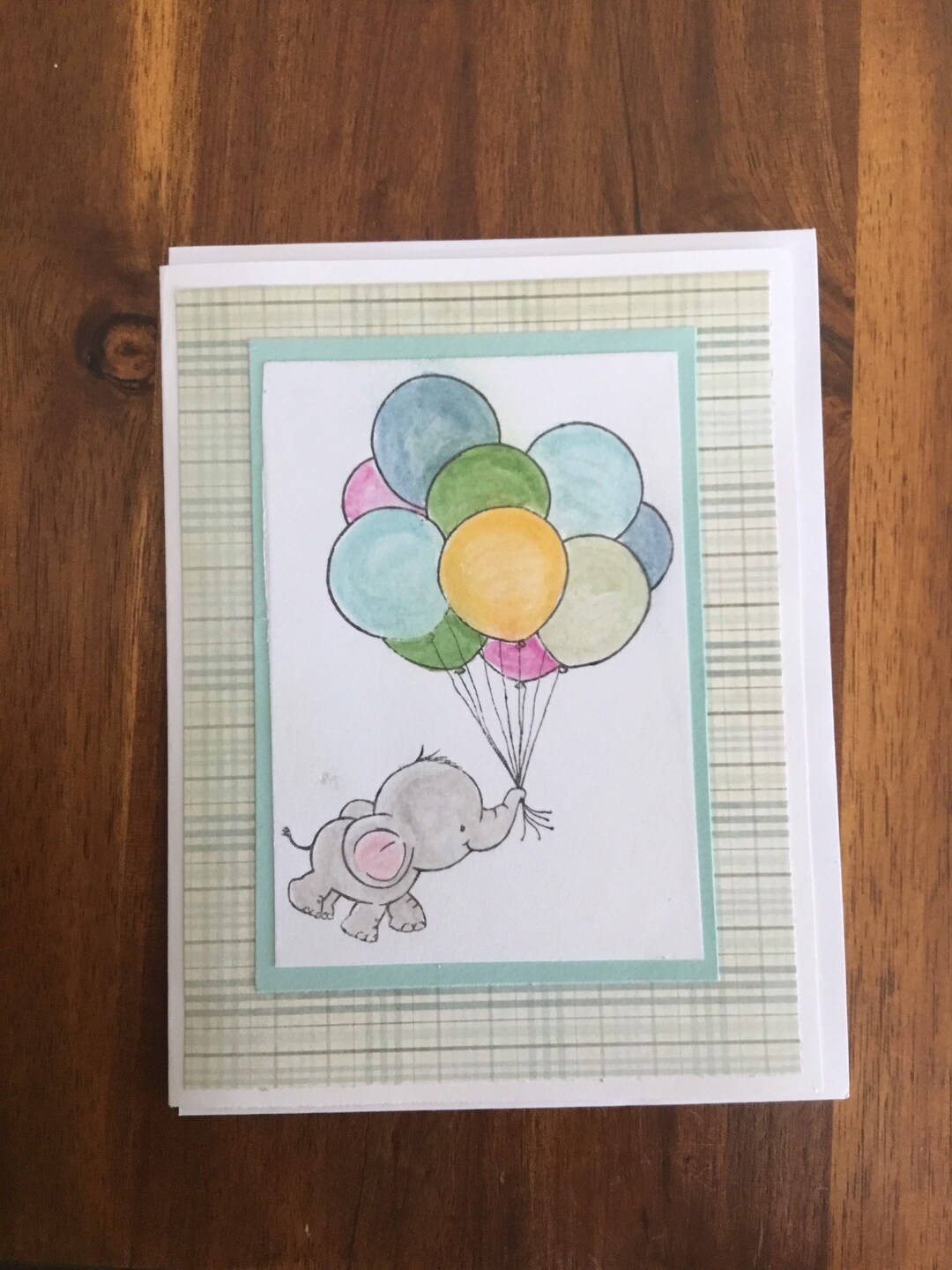 Elephant Baby Card Greeting Card Handmade Balloons Childs - Etsy