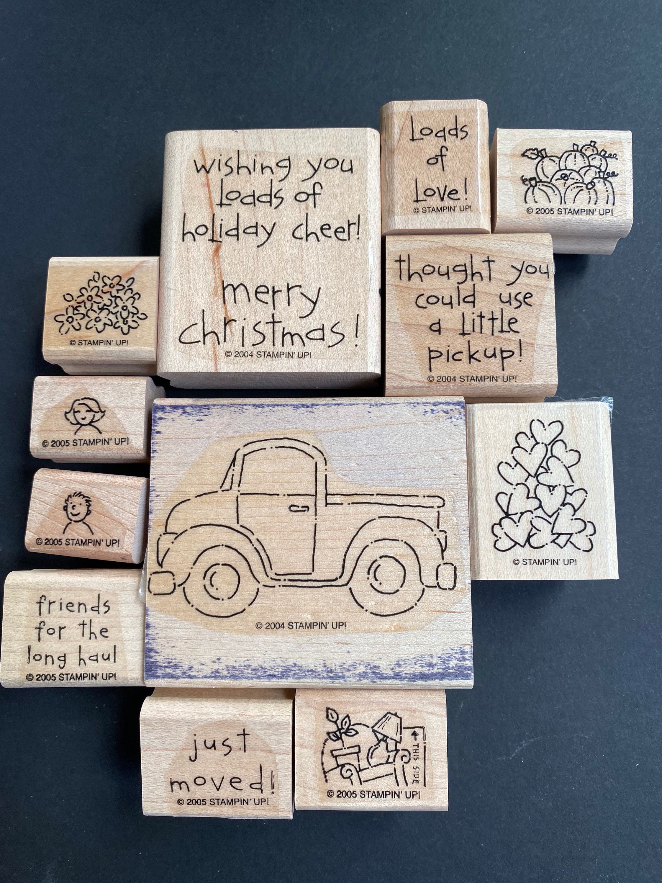 Loads of Love Stampin Up double stamp set pick up truck | Etsy
