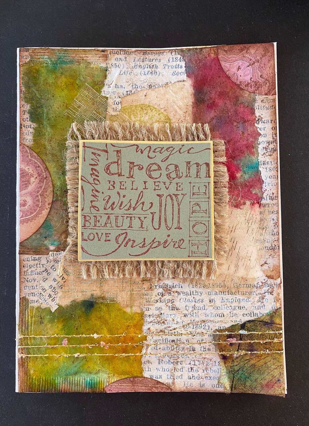 Collage Dream Greeting Card, Handmade, Original Teabag Art, for Any ...