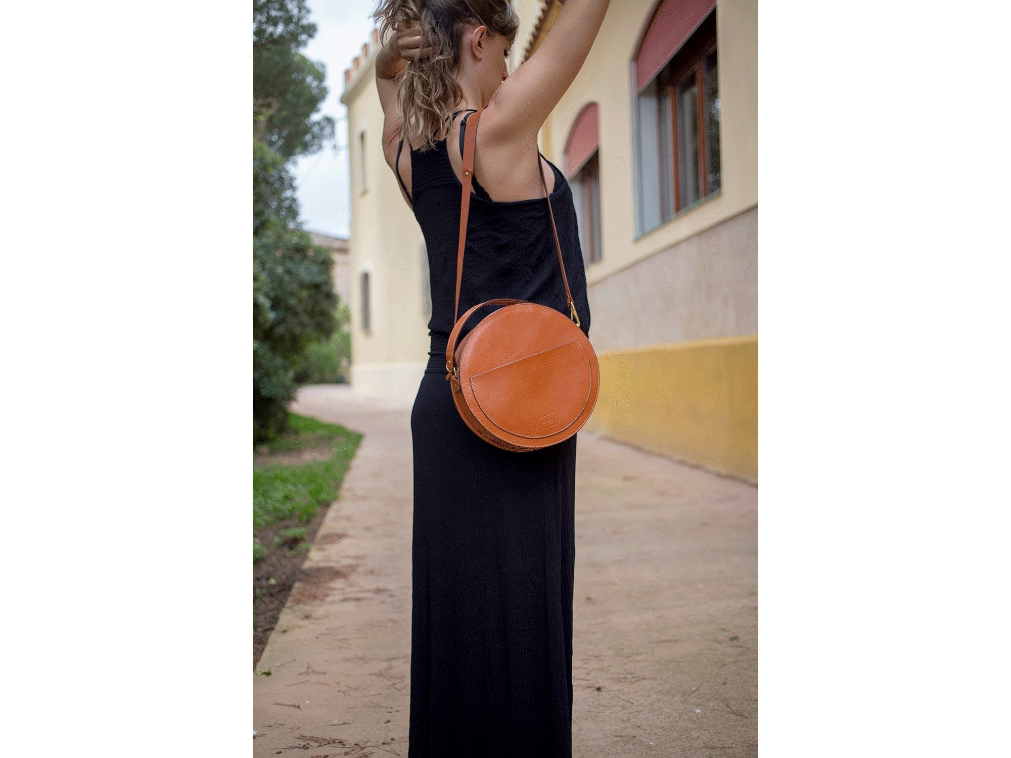 Circle Leather Bag Cercle Round Crossbody Purse Top Handle - Etsy