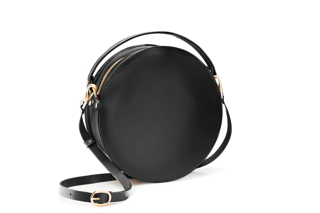 Circle Leather Bag, Cercle, Round Crossbody Purse, Top Handle Circle ...