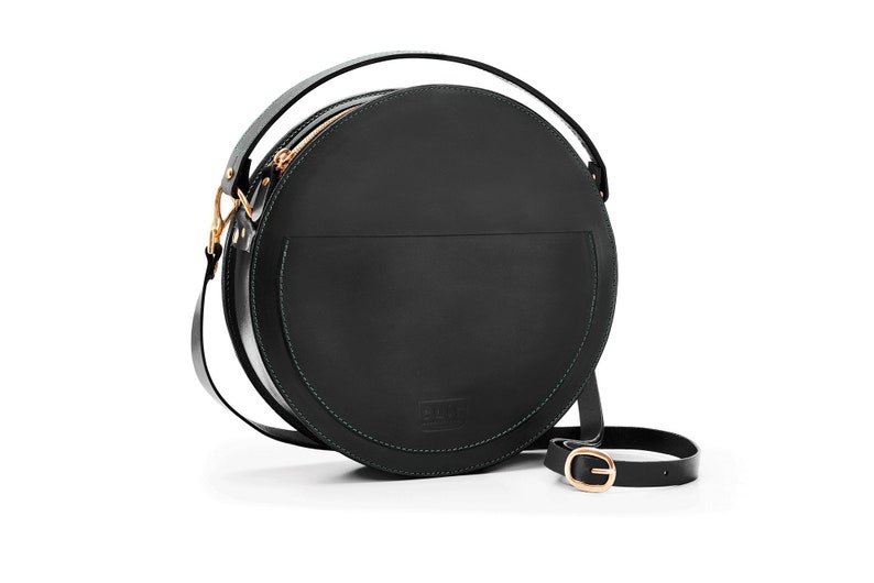 Circle Leather Bag, Cercle, Round Crossbody Purse, Top Handle Circle ...