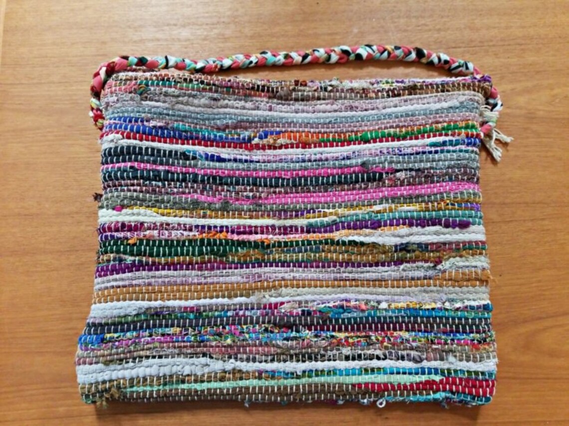 Rag Rug Bag, Woven Bag, Upcycled Recycled Repurposed, Chindi Bag ...