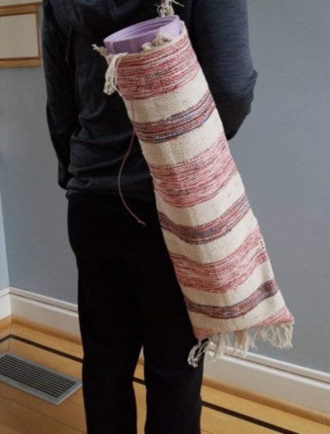 Yoga Mat Bag, Rug Bag, Yoga Mat Gifts, Upcycled Repurposed Recycled ...