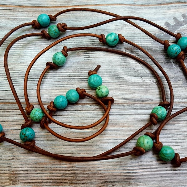 Leather Lariat - Etsy