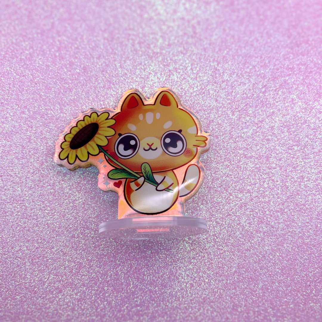 Kitty Holding a Sunflower Standee | Kitty | Cute Cats | Figure | Desk ...