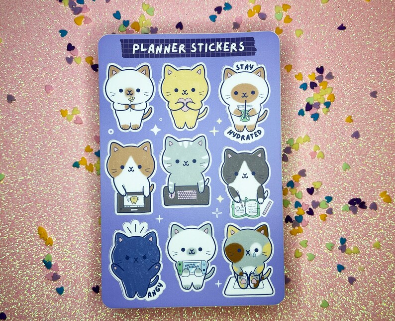 Cute Cat Planner Stickers Journal Stickers Planner - Etsy