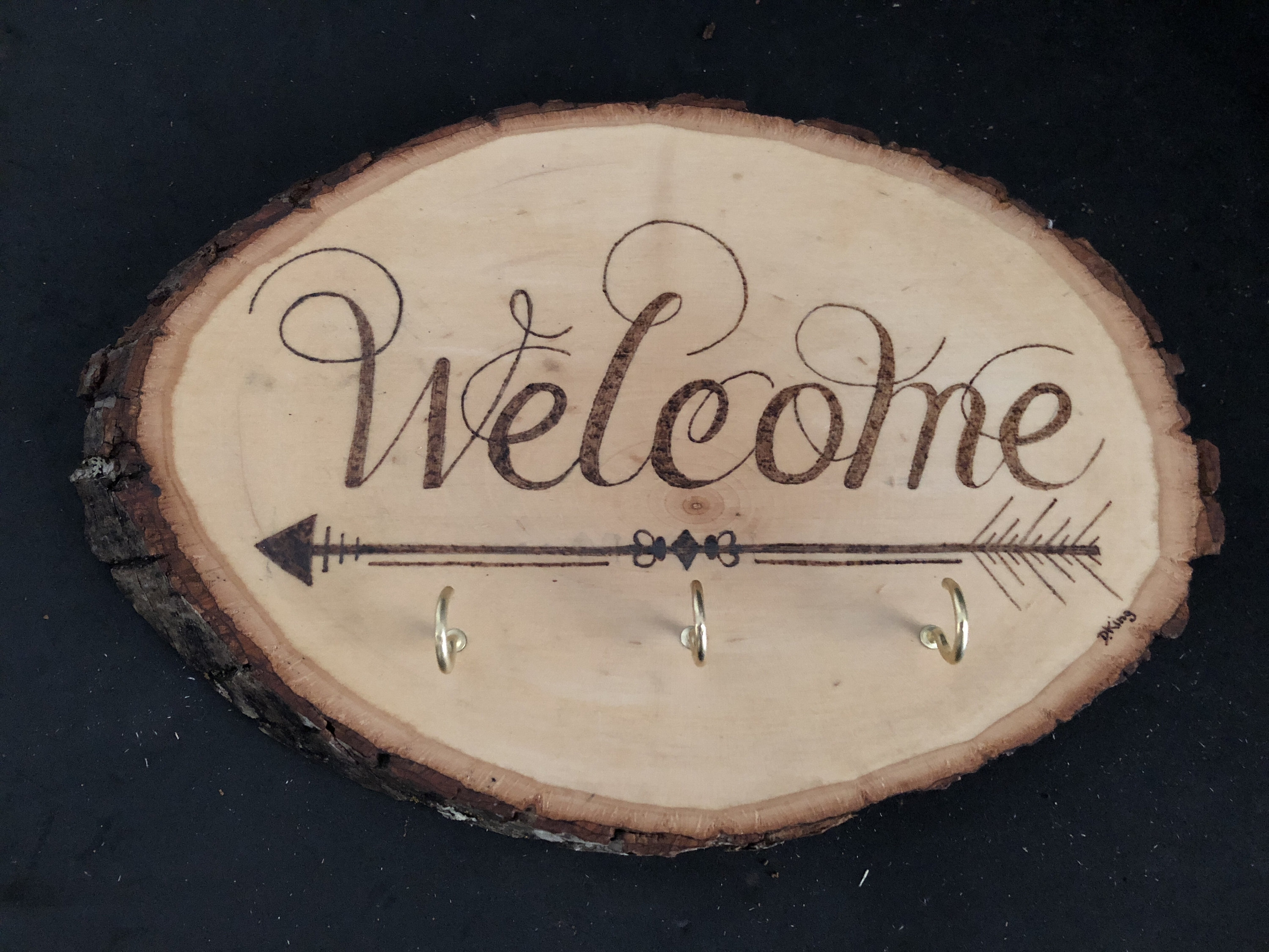Welcome Sign With Key Hooks - Etsy