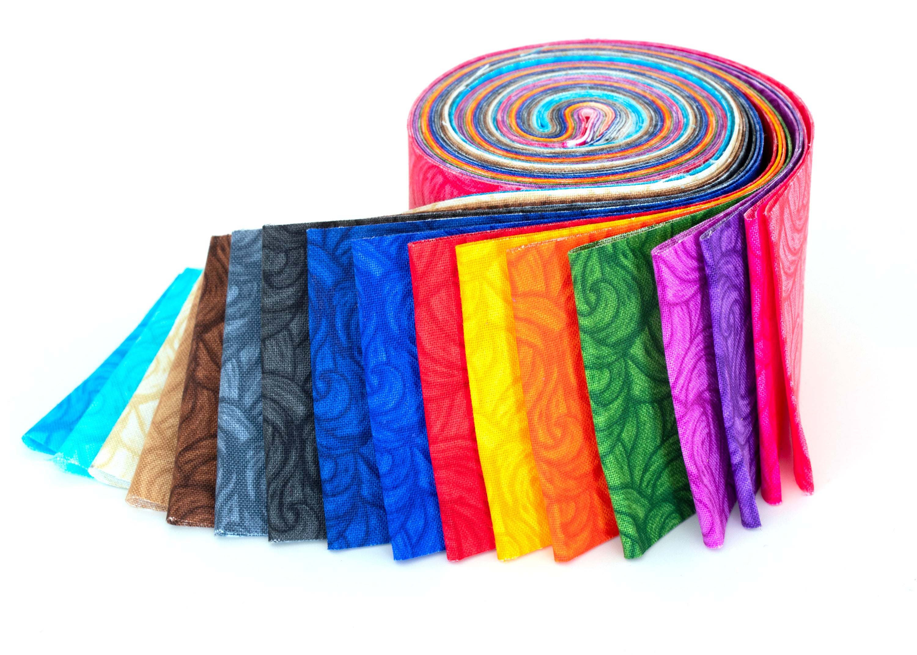 2.5 Inch Band of Color Jelly Roll 100% Cotton Fabric Quilting Strips 17 ...