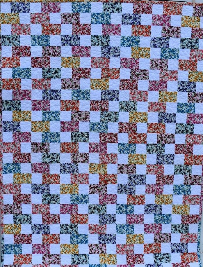 Brick Flowers Quilt Kit Fabric Pattern and Binding and Backing | Etsy
