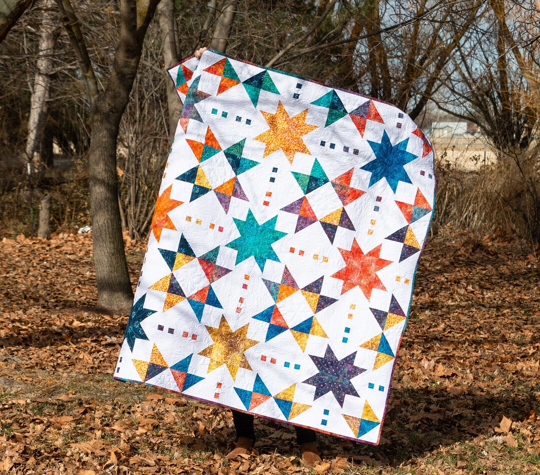 Starshine in Multi Quilt Kit Fabric Pattern and Binding and Backing ...