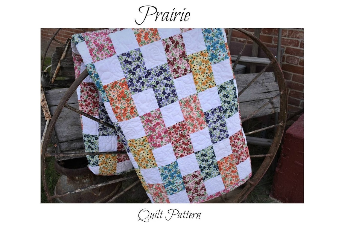 Brick Flowers Quilt Kit Fabric Pattern and Binding and Backing - Etsy