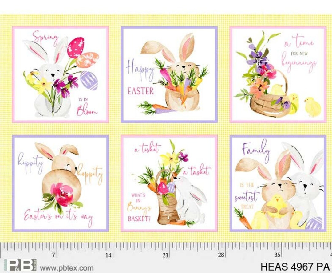 Hoppy Easter Panel BY P&B Textiles Easter Bunny Panel Wall - Etsy