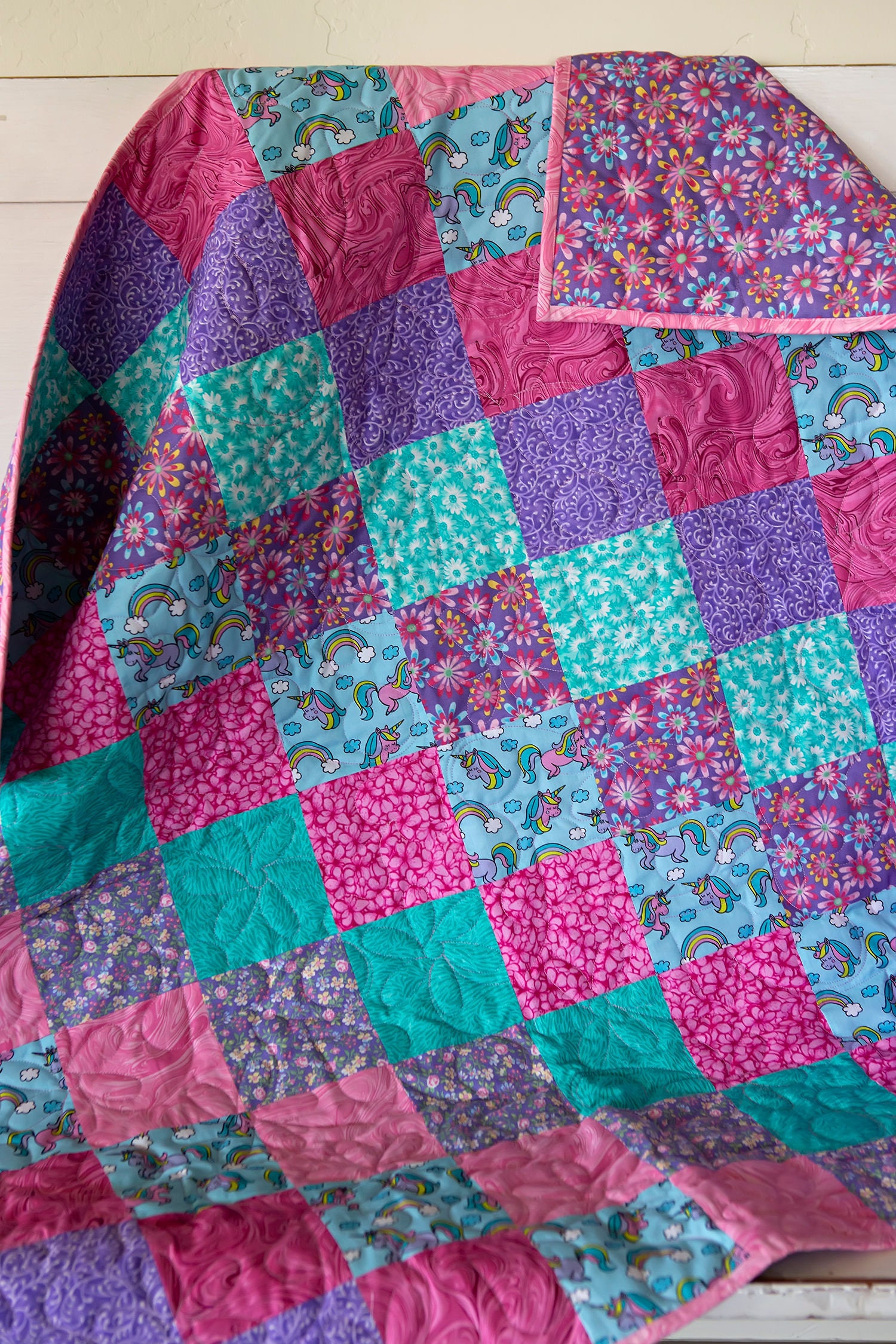 Ten Squared Quilt Pattern and Precut Fabric With Binding and Backing ...