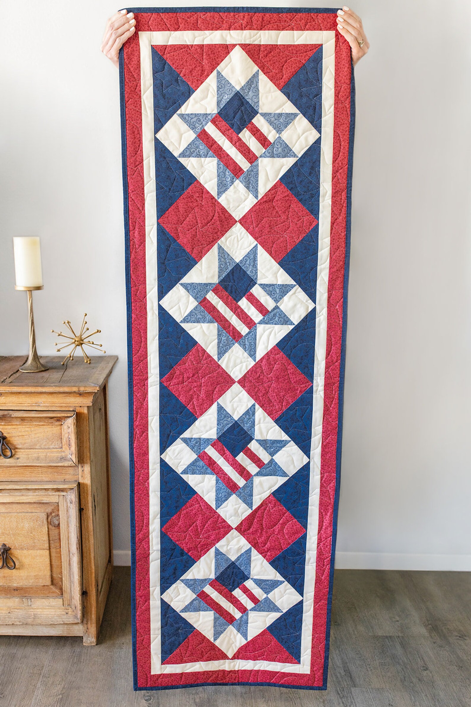 Land of Liberty Table Runner Quilt Kit Fabric Pattern Binding Backing ...