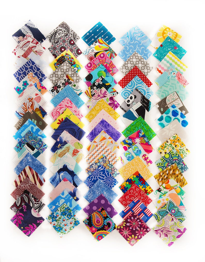 200 Assorted Pre Cut Charm Pack 2.5" Squares 100% Cotton Fabric Quilt ...