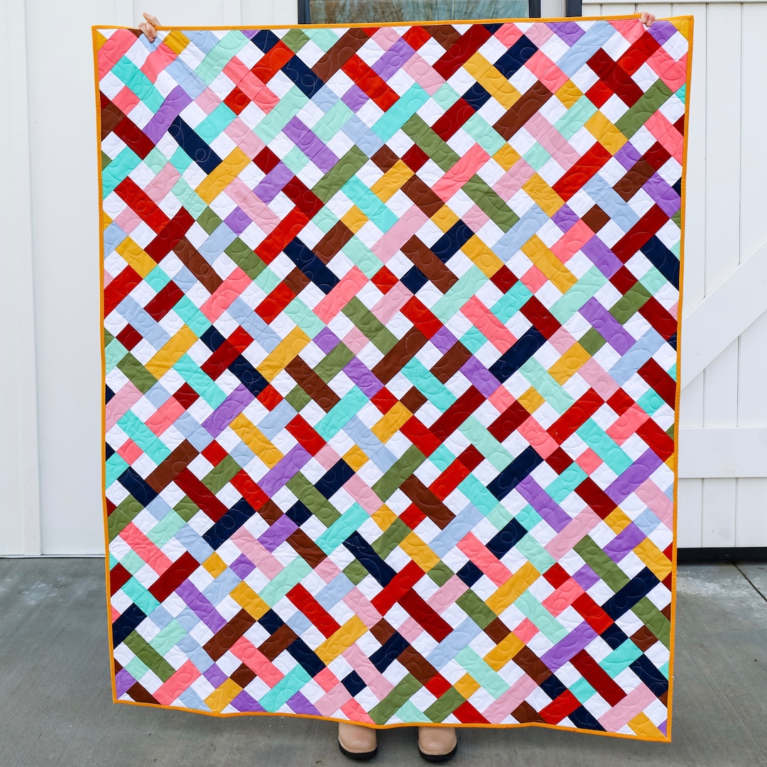 Basket Weave Pre Cut Quilt Kit Fabric Pattern Binding ALL PRE CUT the ...
