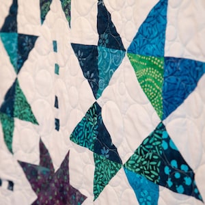 Starshine in Blue Quilt Kit Fabric Pattern and Binding and Backing ...