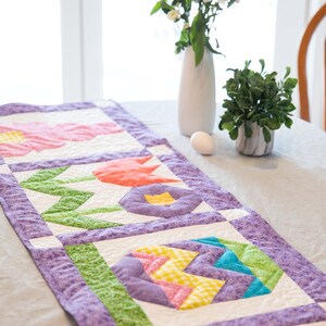 Signs of Spring Easter Bunny Easter Egg Table Runner Quilt Kit Fabric ...
