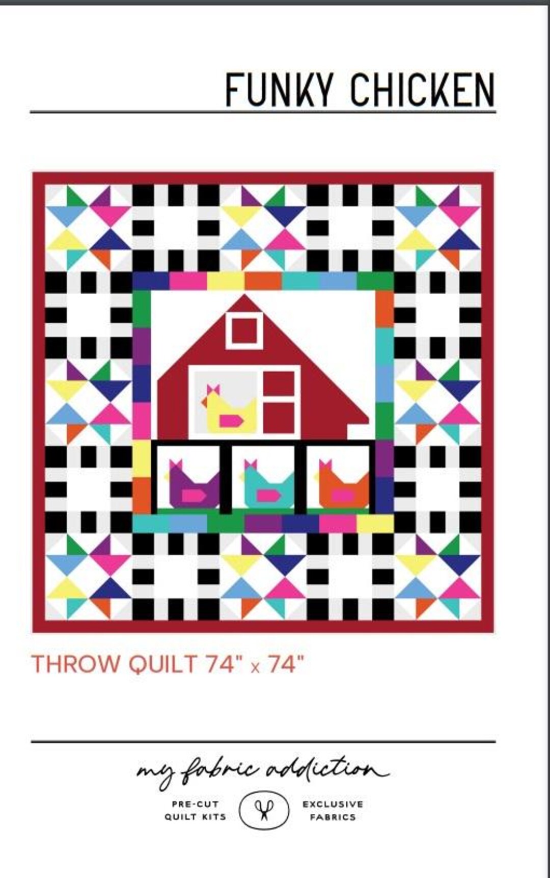 Funky Chicken PDF Digital Quilt Pattern: 74 X 74 Beginner-friendly! - Etsy