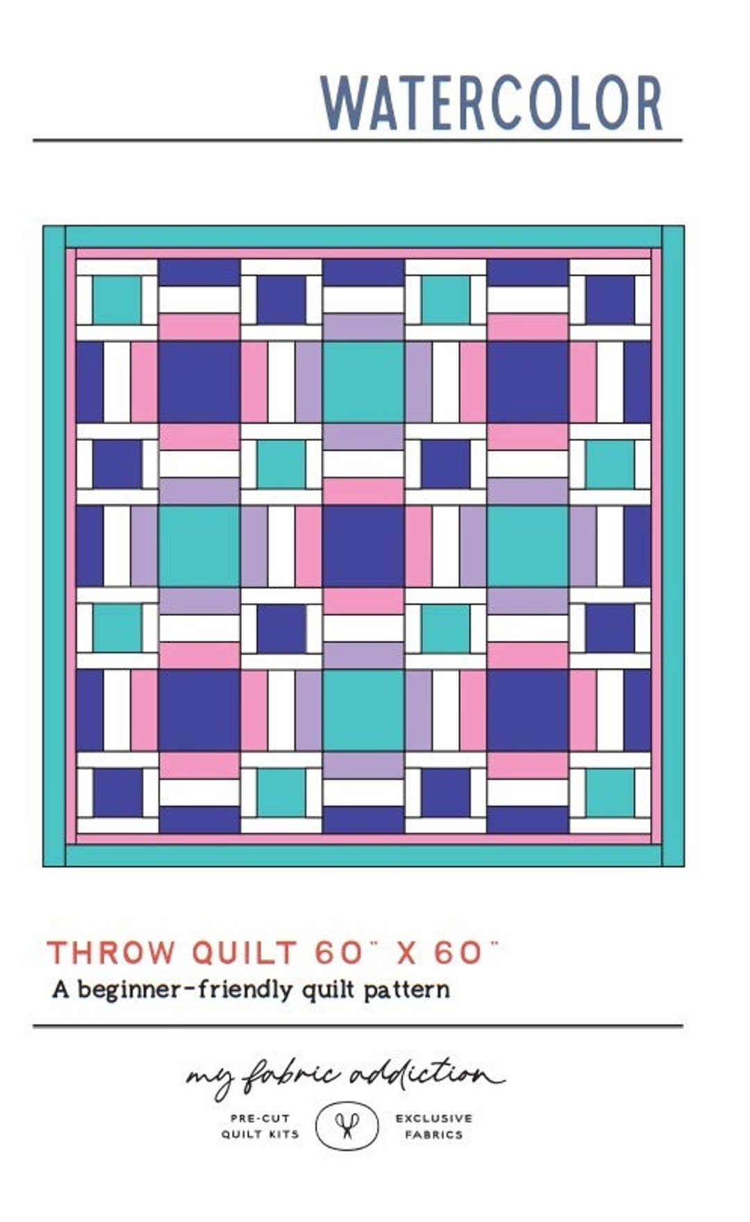 Watercolor Wonder PDF Digital Quilt Pattern: 60 X 60 Beginner-friendly ...