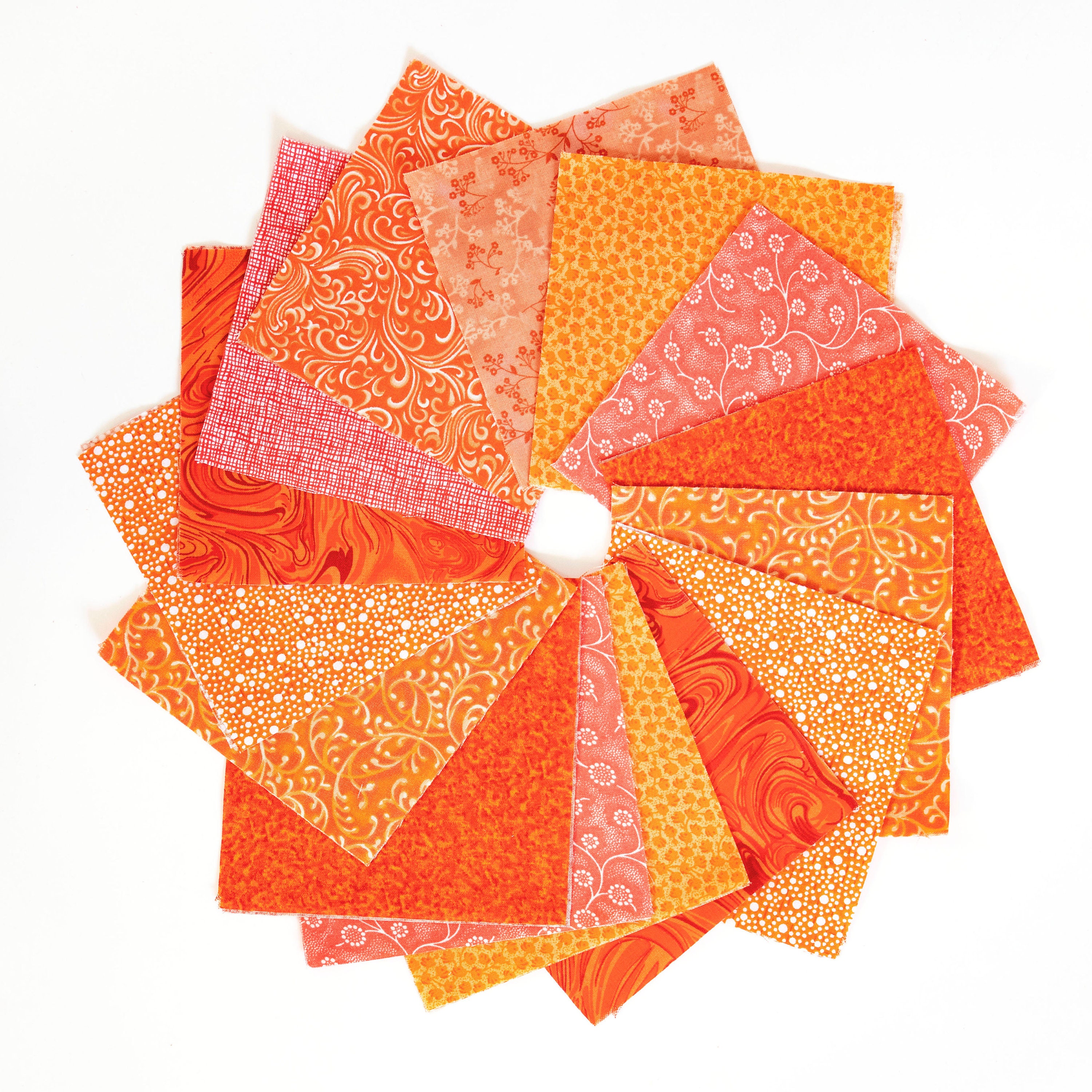It's All Orange 90-piece Pre-cut Charm Pack 5" Squares 100% Cotton ...