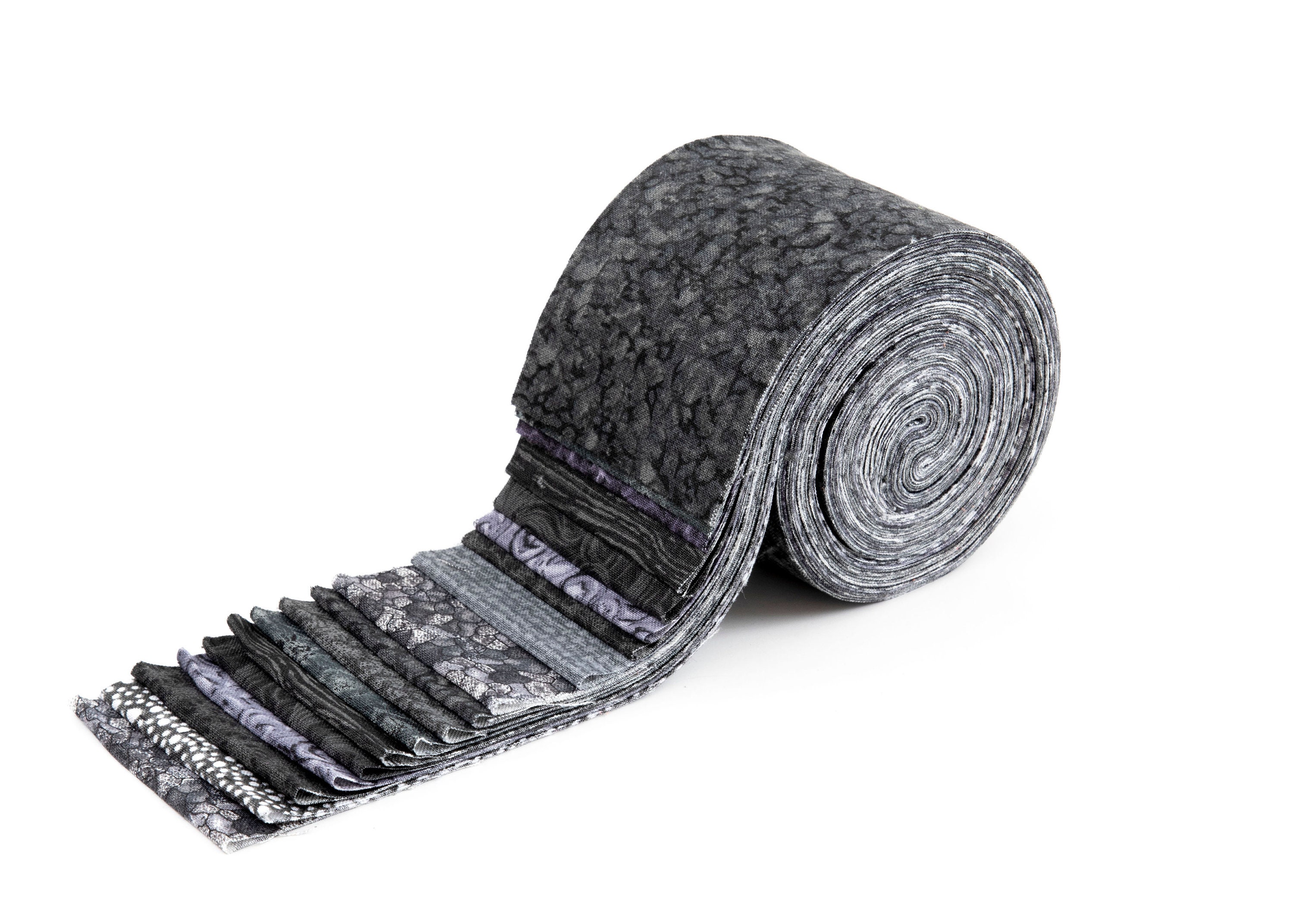 It's All Black Jelly Roll 2.5 Inch Pre-cut 100% Cotton Fabric Quilting ...