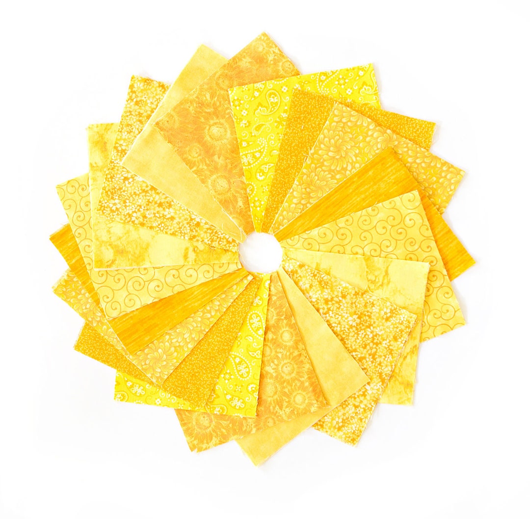 It's All Yellow 90-piece Pre-cut Charm Pack 5" Squares 100% Cotton ...