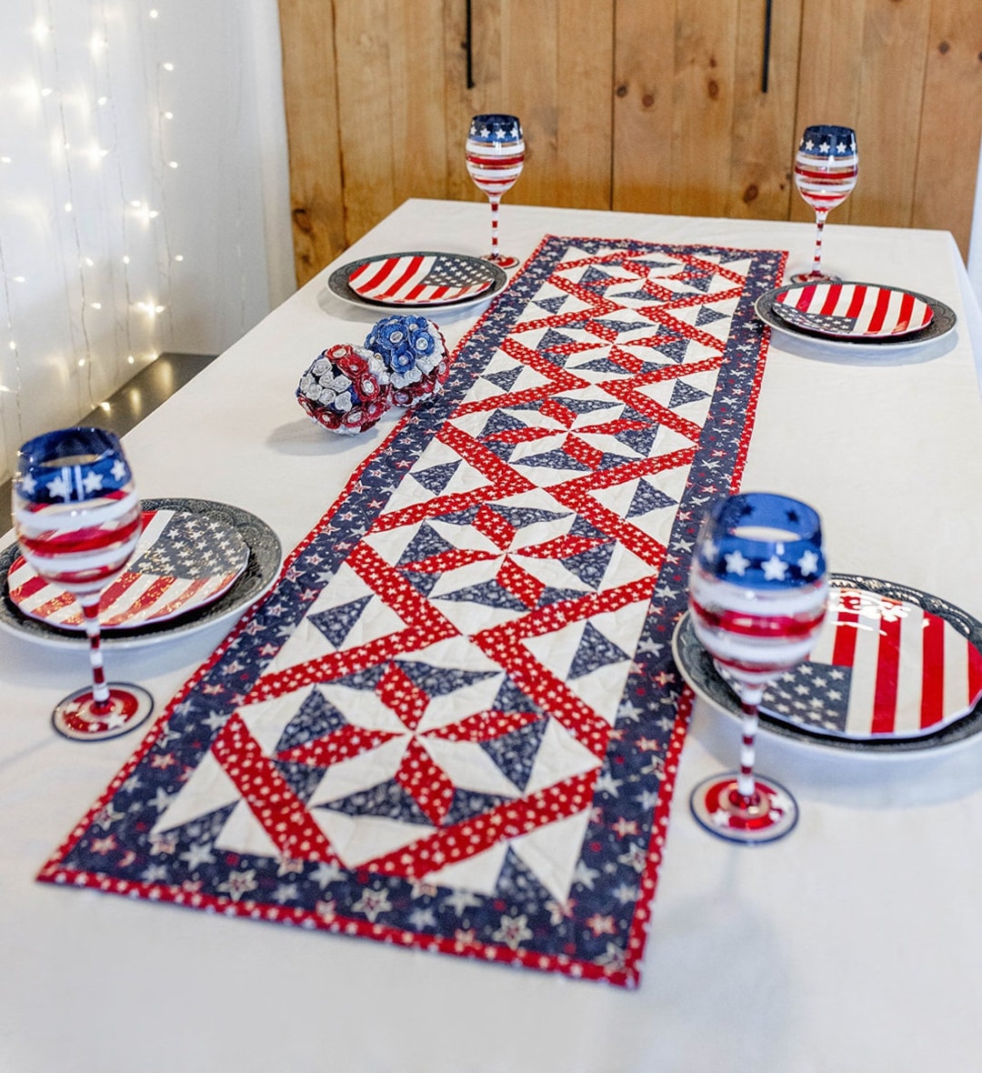 Sparklers Table Runner Quilt Kit Fabric Pattern Binding Backing ALL PRE ...