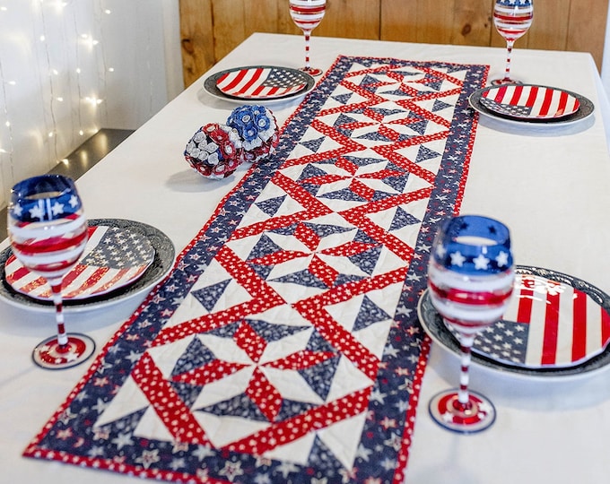 Patriotic Table Runner - Etsy