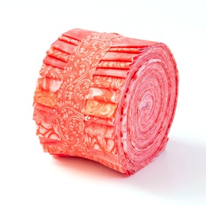 It's All Coral Jelly Roll 2.5 Inch Pre-cut 100% Cotton Fabric Quilting ...