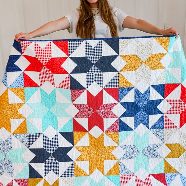 Scrappy Star Quilt - Etsy