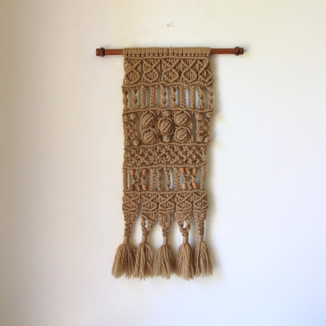 Retro Macramé Hanging Macramé Wall Art 1970s Textile - Etsy Australia