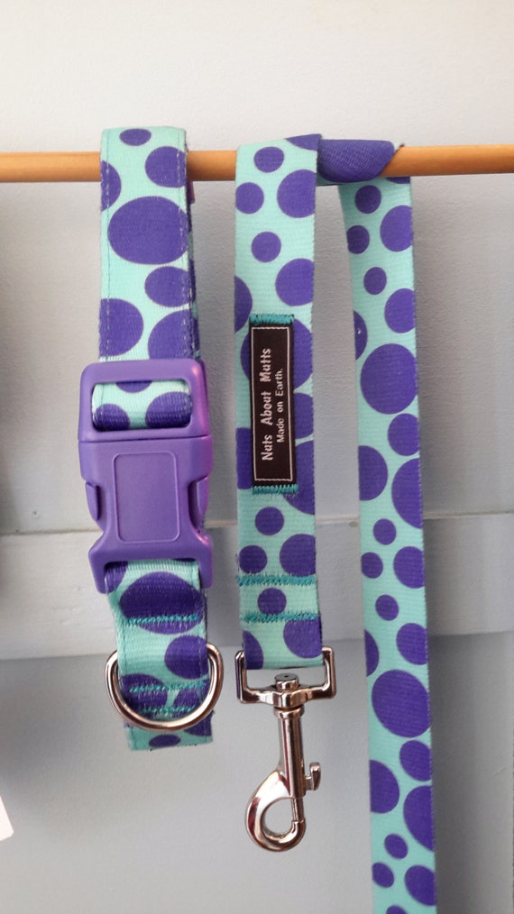 Monster / Sully Inspired Dog Collar Polka Dot Purple and Blue - Etsy