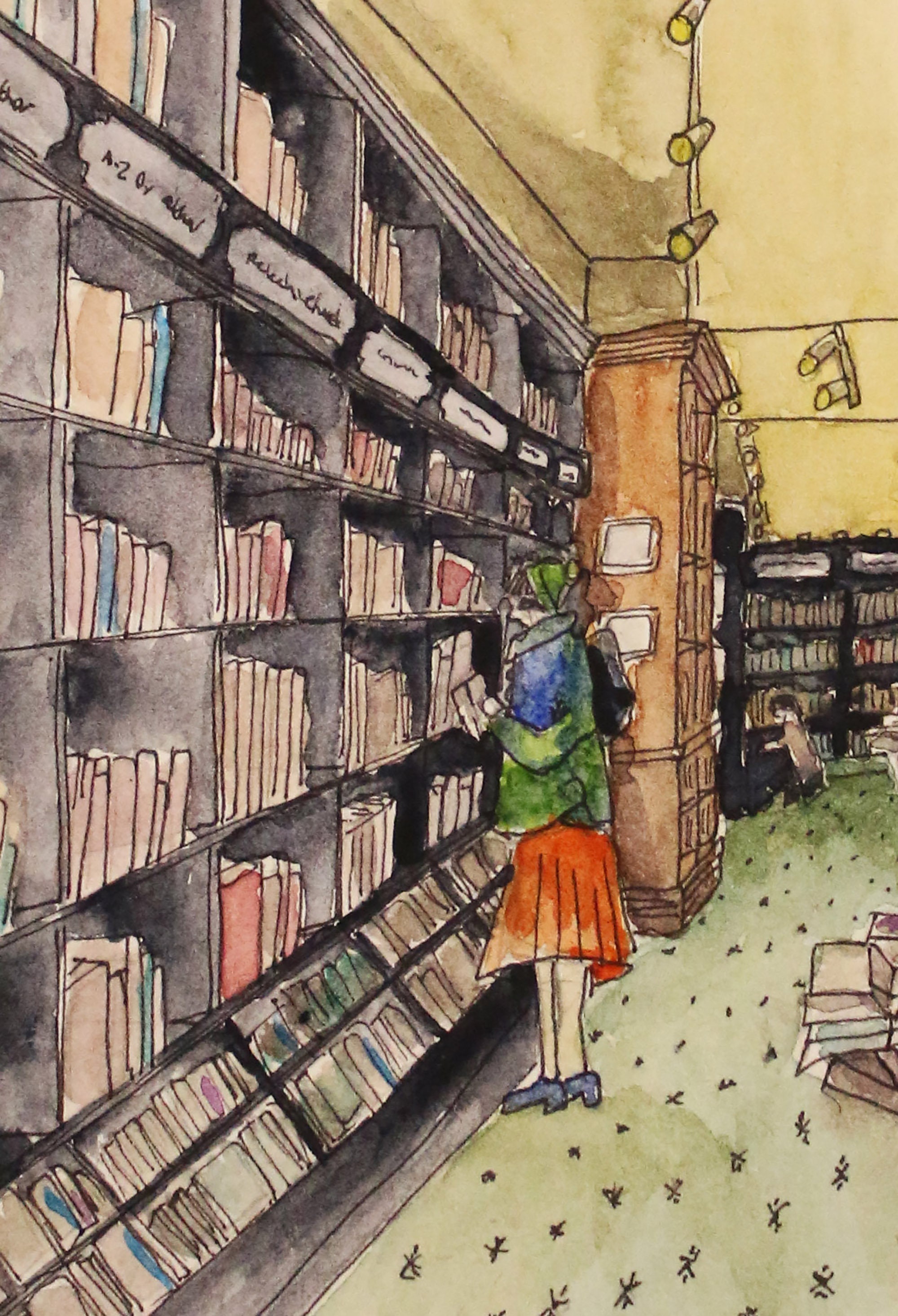 LONDON BOOKSHOP High Quality Giclée Print / Travel Sketch / - Etsy UK