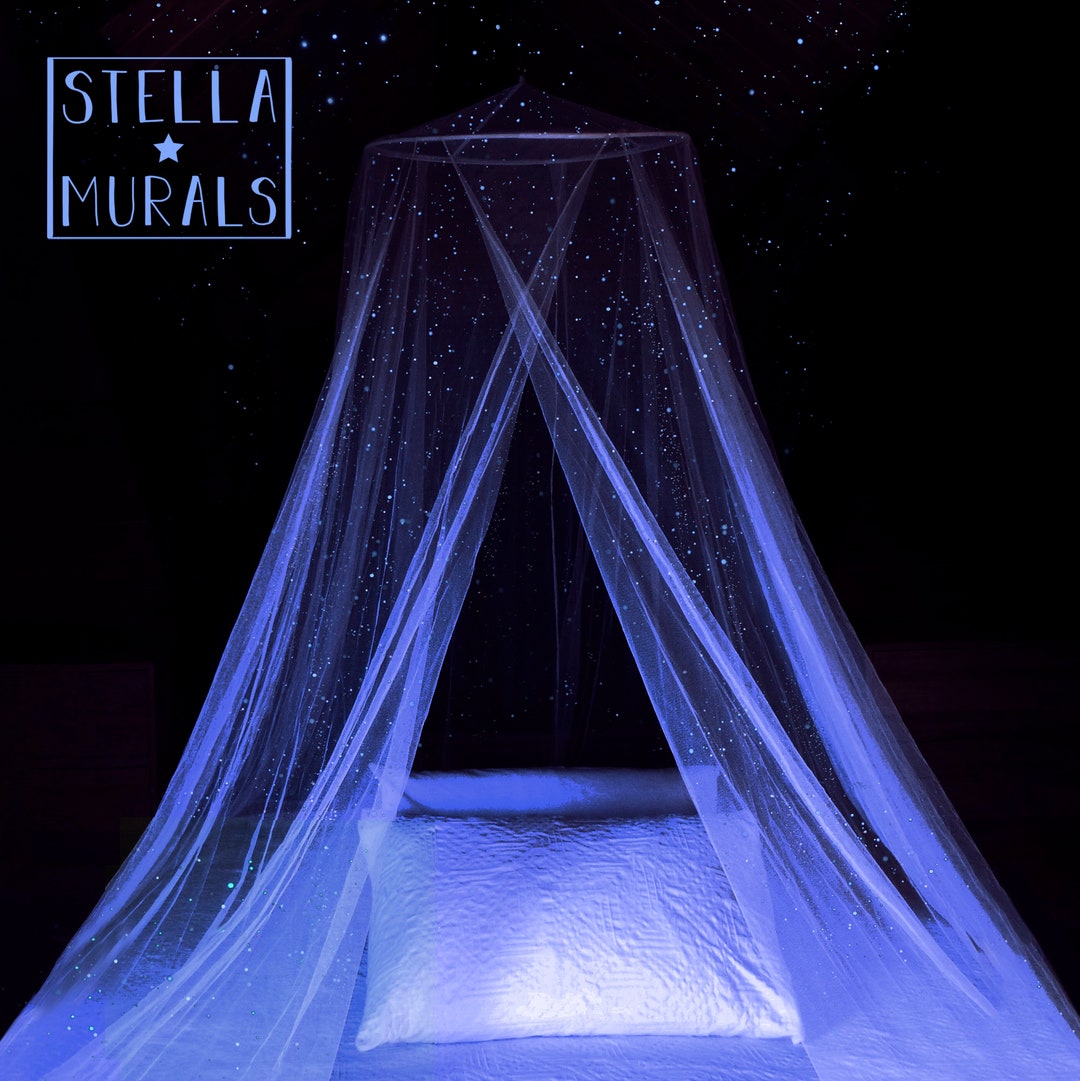 Glow in the Dark Bed Canopy Star Canopy With Glowing Lights Romantic ...