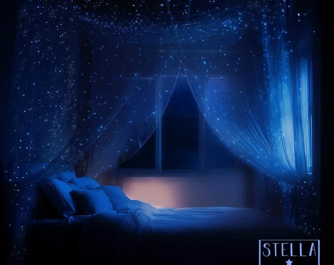 Glow in the Dark Star Bed Canopy | White | New 2025 Four Poster Bed ...