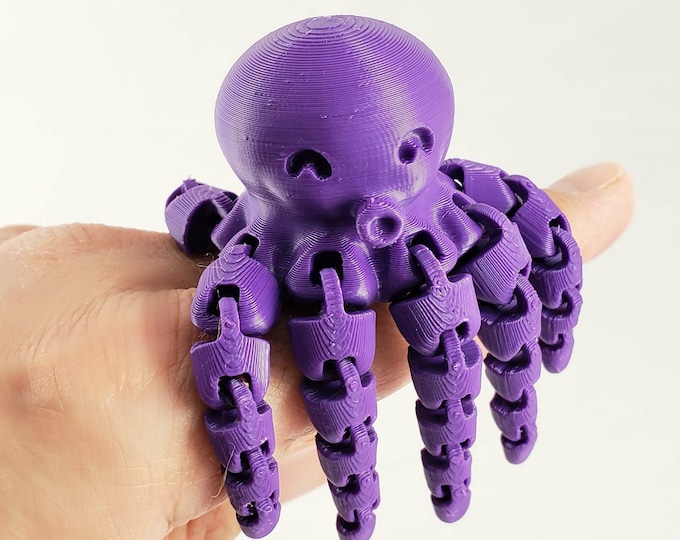 Octopus 3D Printed Articulated Purple Octopus Toy - Etsy