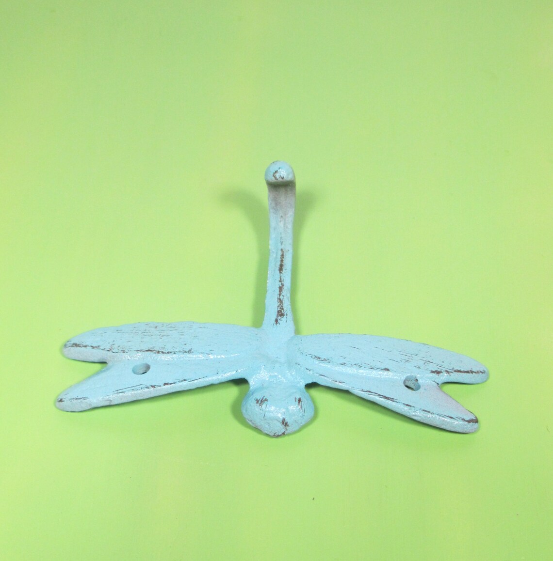 Dragonfly Hook Wall Hanger Shabby Chic Cast Iron in Aqua - Etsy