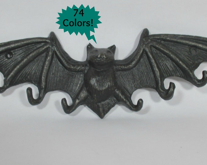 Bat Hook Ebony Black Cast Iron Shabby Chic Bat Jewelry Hook Bat Clothes ...