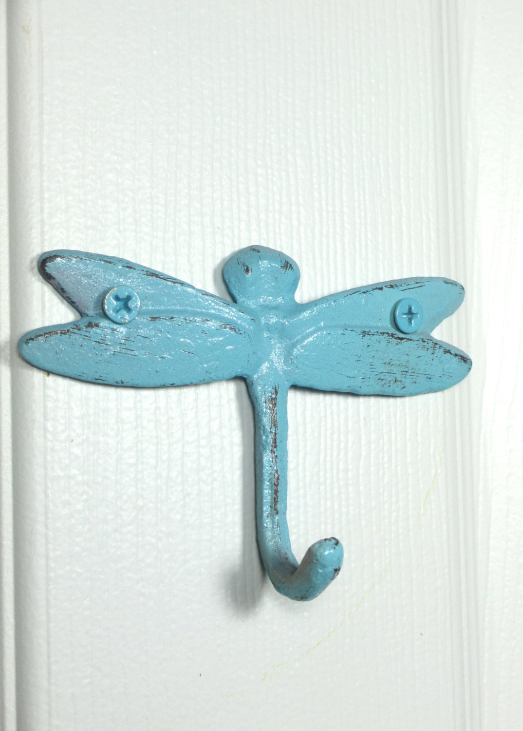 Dragonfly Hook Wall Hanger Shabby Chic Cast Iron in Aqua - Etsy