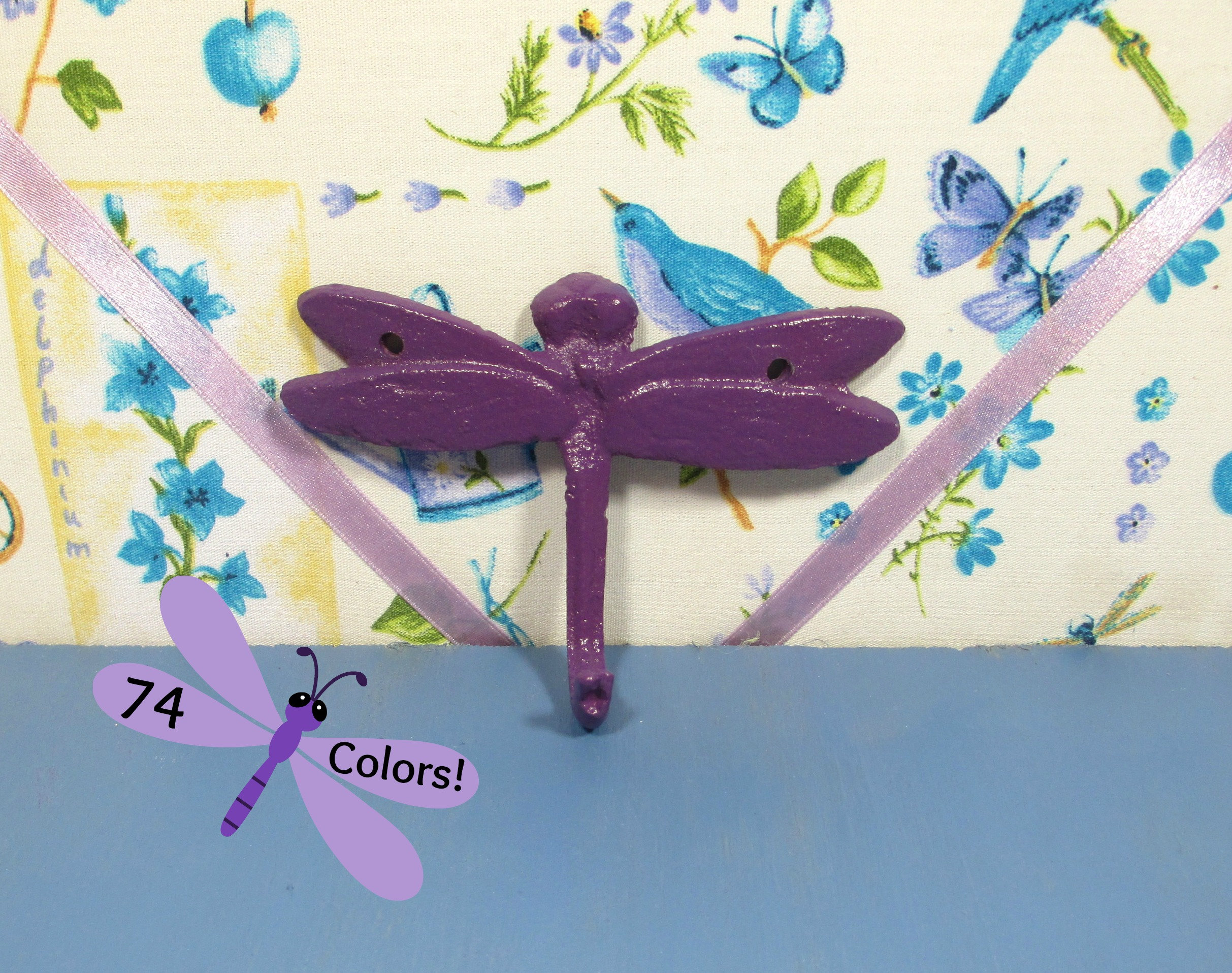 Dragonfly Hook Wall Hanger Shabby Chic Cast Iron in Rich Plum - Etsy