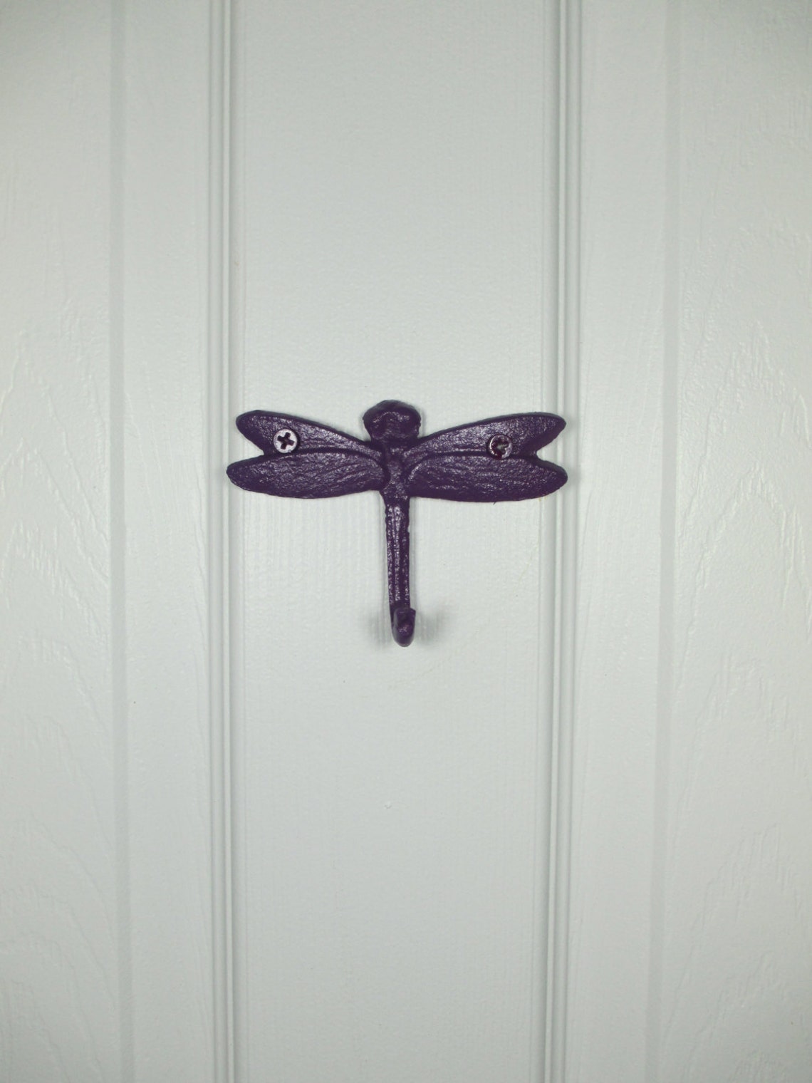 Dragonfly Hook Wall Hanger Shabby Chic Cast Iron in Rich Plum - Etsy