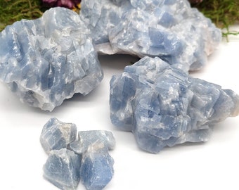 Blue Calcite Natural Rough Pieces Crystal Grid Chakra - Etsy