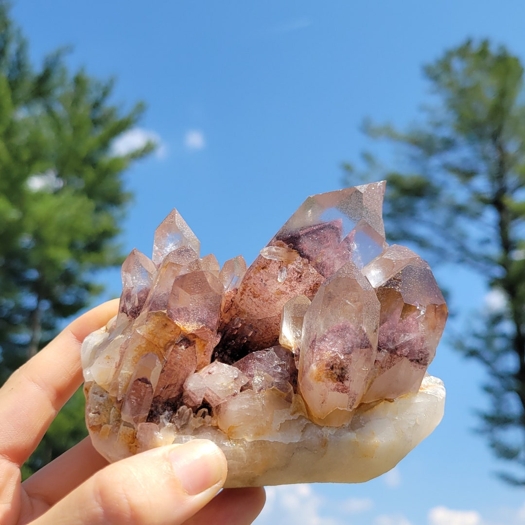 Red Phantom Himalayan Quartz Cluster RARE - Etsy