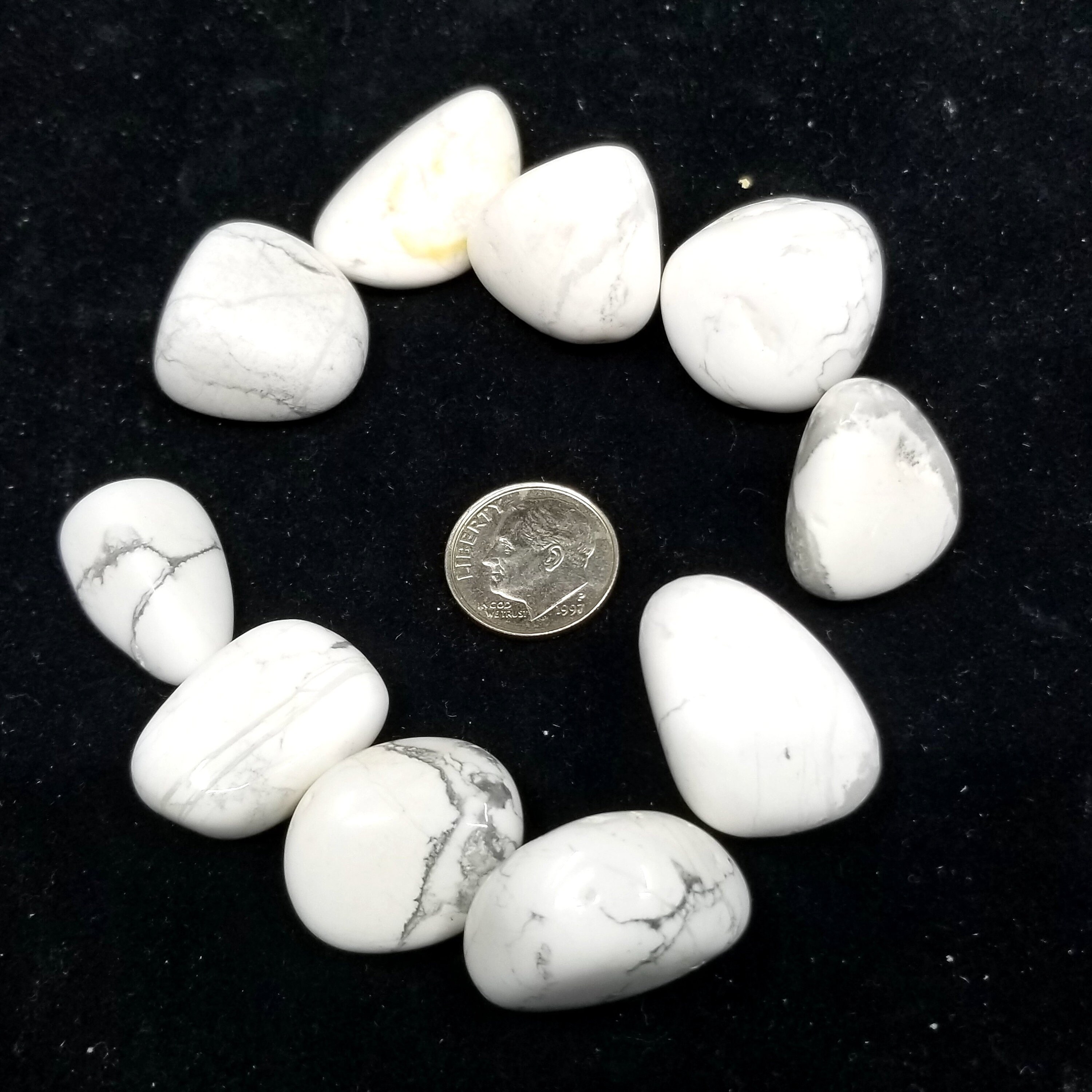 Howlite Tumbled Stone - Etsy